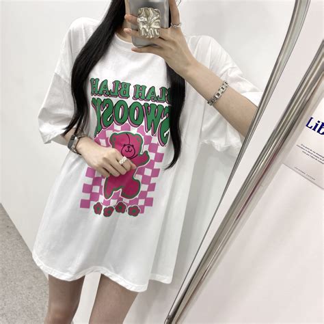모던바니 오버핏 비비드 베어 곰돌이 프린팅 반팔 티셔츠 2color