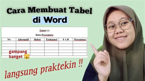 Gampang Banget Nih Cara Membuat Tabel Di Word Cara Mudah Membuat Tabel Di Ms Word Youtube