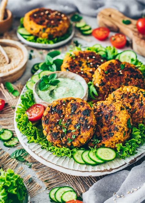 Millet Patties With Herb Dip Veggie Cakes Bianca Zapatka Recipes