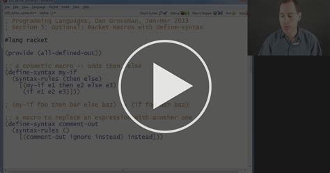 Optional Racket Macros With Define Syntax Section 5 And Homework 4