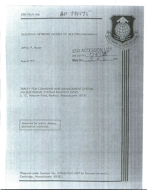 Pdf Queueing Network Models Of Multiprogramming