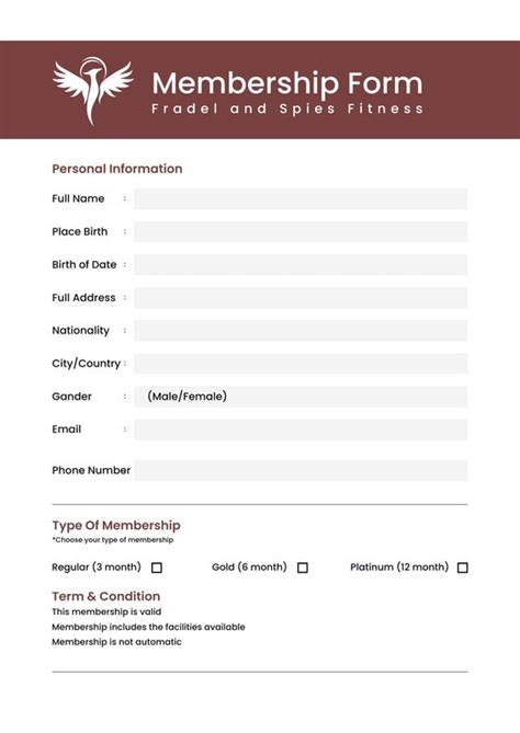 Free And Customizable Membership Templates
