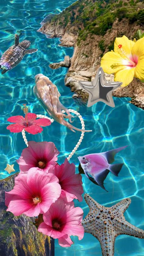 Y2k Sea Sealife Beach Summer Y2kgirl Y2kwallpaper Wallpaper