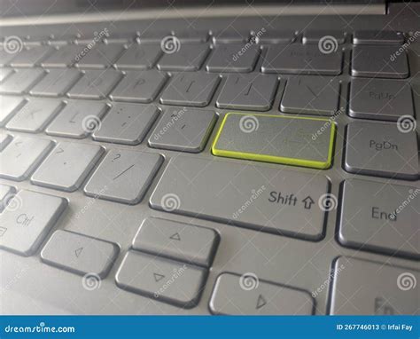 Green Enter Key On A Laptop Keyboard Stock Image Image Of Green