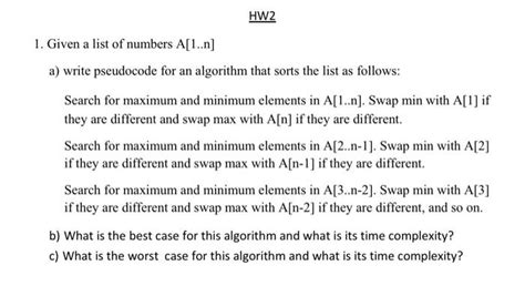 Solved 1 Given A List Of Numbers A 1 N A Write Chegg Com