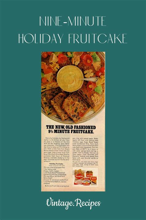 9 Minute Holiday Fruitcake Vintagerecipes