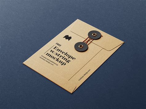 Free Kraft Paper String Envelope Mockup PSD Set Good Mockups