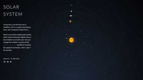 solar system animation pure css