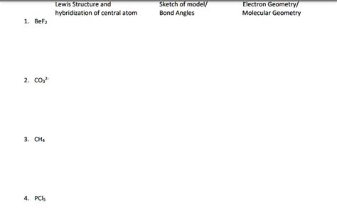 Solved Lewis Structure And Hybridization Of Central Atom Bef2 Sketch