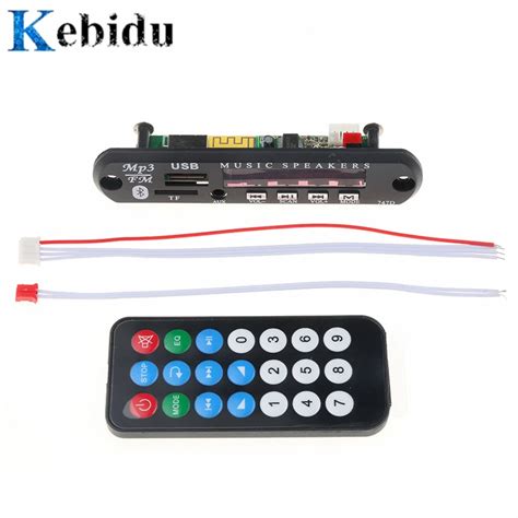 Kebidu DC 5V 12V Wireless Bluetooth MP3 Decoder Board USB FM TF Radio