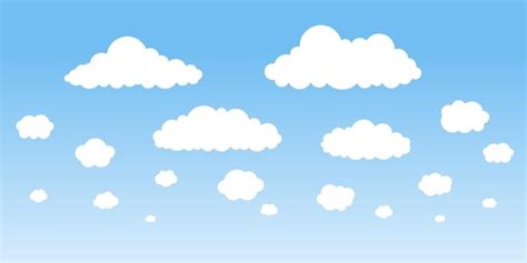 Premium Vector White Cloud Shape On Blue Sky Background Weather