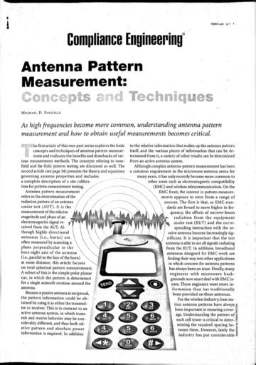 Antenna Pattern Measurement Theory And Practice Rfguru Free Download