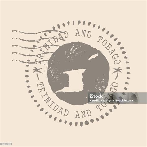 트리니다드 토바고의 우표 우표 지도 실루엣 고무 씰 디자인 레트로 여행 당신의 디자인을위한 지도 트리니다드 토바고 그런지의 인감 Eps10 0명에 대한 스톡 벡터 아트 및