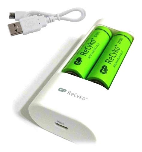 Cargador Usb Aa Aaa Gp U211 Recyko 2 Baterias Pilas 2700 M 38 200