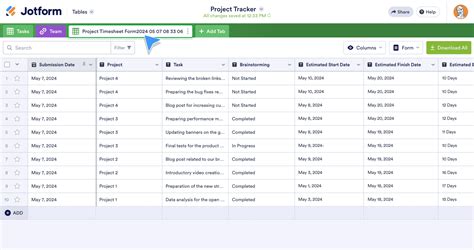 jotform tables essentials and features