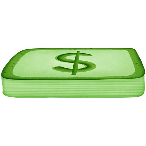 Green Stack Of Dollars Money And Symbol Isolated On Transparent Background PNG