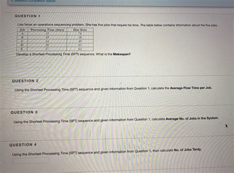 Solved Tion Completion Status Question 1 Due Date Lisa
