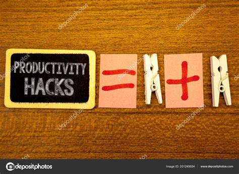 Handwriting Text Productivity Hacks Concept Meaning Hacking Solution