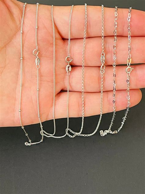 925 Sterling Silver Gold Chain Gold Chain Necklace 40cm 45cm Etsy
