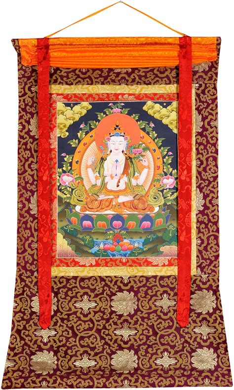 Tibetan Buddhist Deity Chenrezig Shadakshari Lokeshvara Exotic