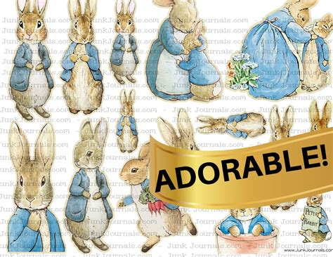 125 Printable Peter Rabbit Beatrix Potter And Garden Clip Art Fussy Cuts