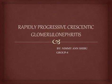 Rapidly Progressive Glomerulonephritis Pptx
