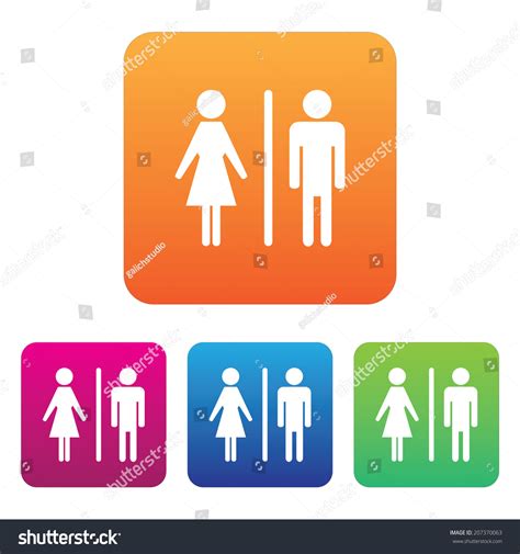 Male Female Restroom Symbol Icon Color Stock Vector Royalty Free