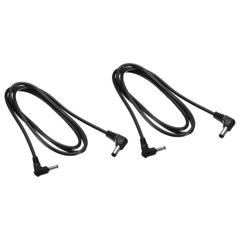 Uxcell DC X Mm Male To X Mm Male Extension Cable Double Elbow Cm Cord Black Pack