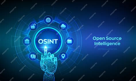 오픈 소스 인텔리전스 osint 오픈 데이터 데이터베이스 액세스 오픈소스 분석 사이버 분석 프리미엄 벡터
