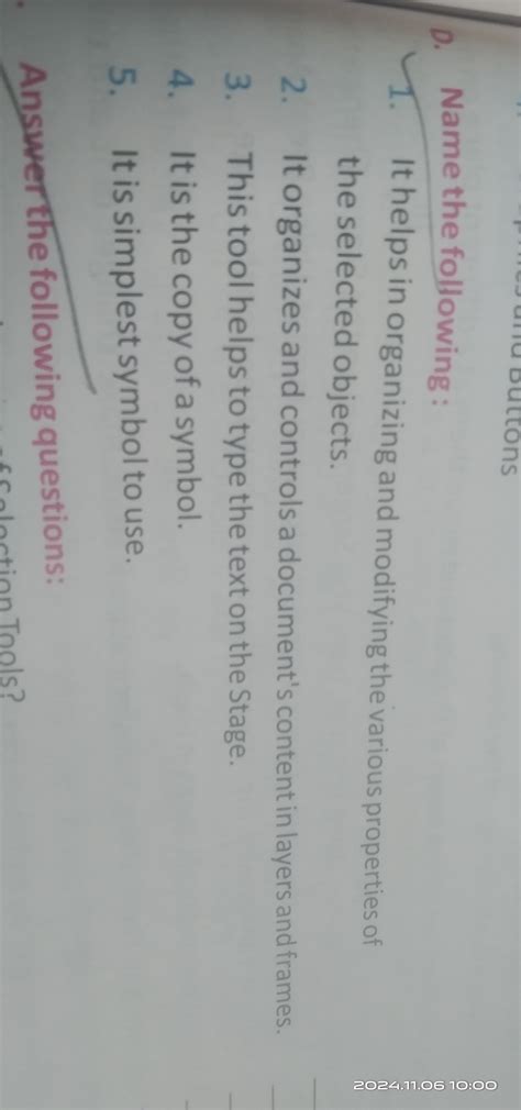 D Name The Following1 It Helps In Organizing And Modifying The Variou