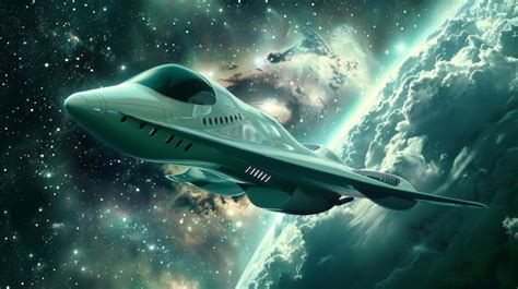 Space Shuttle Flying Over Earth Premium Ai Generated Image