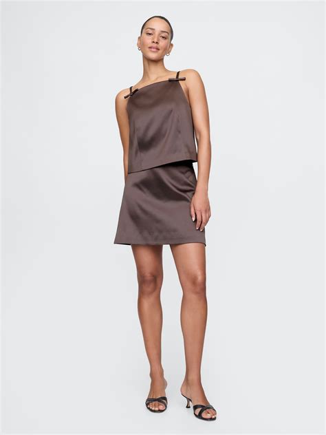 Satin Mini Skirt Gap