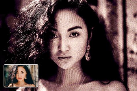 Halftone Gradient Map Photo Effect Layer Styles Including Antique
