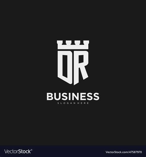 Initials Dr Logo Monogram With Shield Royalty Free Vector