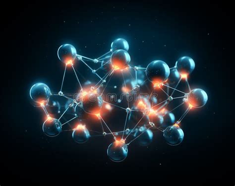 Atom Or Molecule Structure On Digital Background Stock Illustration