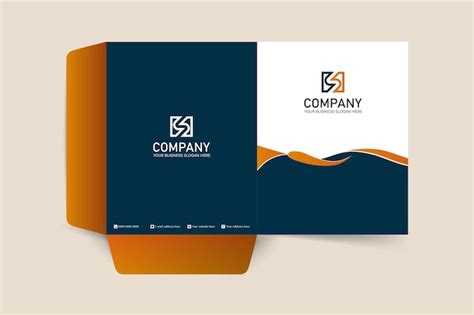 Premium Vector Official Presentation Folder Layout With Abstract