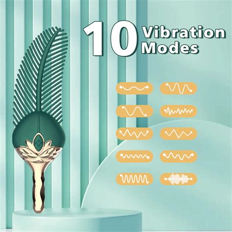 Peacock Feather Clitoral Stimulator Body Massager Couple Sex Toy Wit