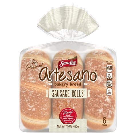 Sara Lee Artesano The Original Bakery Bread Sausage Rolls 6 Count 15