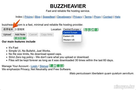 Buzzheavier 快速分享檔案，免費匿名不限容量的分享空間