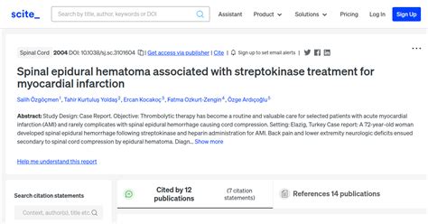 Citation Report Spinal Epidural Hematoma Associated With
