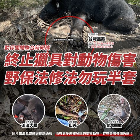 台灣動物保護行政監督聯盟 ＃終止獵具對動物傷害野保法修法勿玩半套