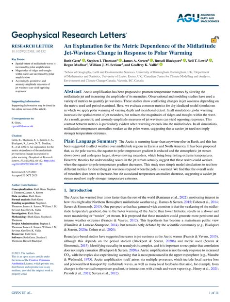 PDF An Explanation For The Metric Dependence Of The Midlatitude JetWaviness Change In