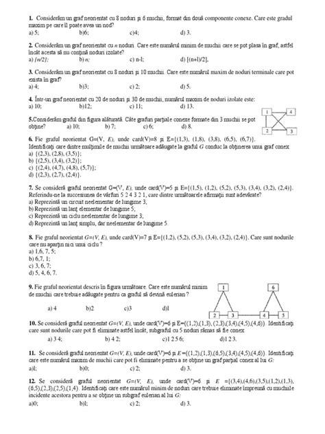 Teste Grila Grafuri Neorientate Pdf