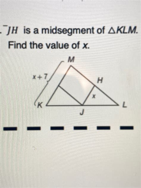 Answered Jh Is A Midsegment Of Aklm Find The Bartleby