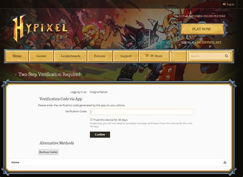 2 Step Verification Hypixel Forums