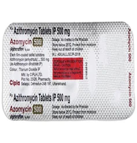 Azomycin 500 Mg Tablet At ₹ 71strip Of 3 Tablets Azithromycin