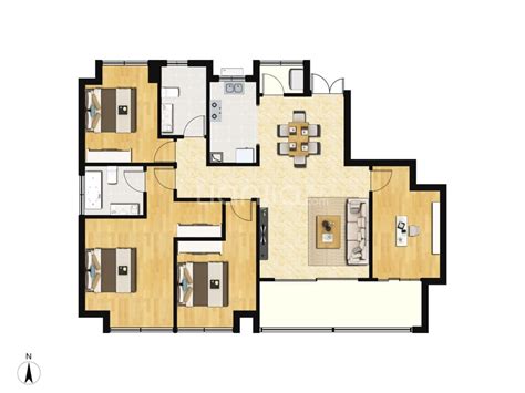 【交投星月湖畔成都交投星月湖畔楼盘】零居室户型图3室2厅2卫建面 117m²房型图 成都贝壳新房
