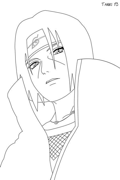Itachi Akatsuki Lineart By Tanuki13 On Deviantart