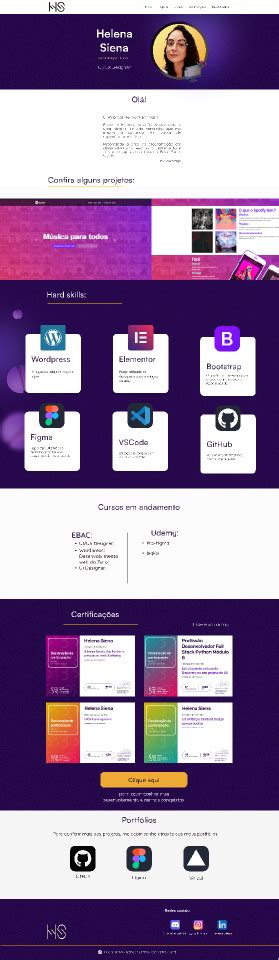 Projeto Site Pessoal Figma