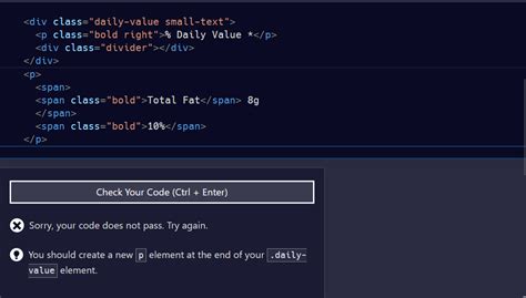 Learn Typography By Building A Nutrition Label Step HTML CSS The FreeCodeCamp Forum